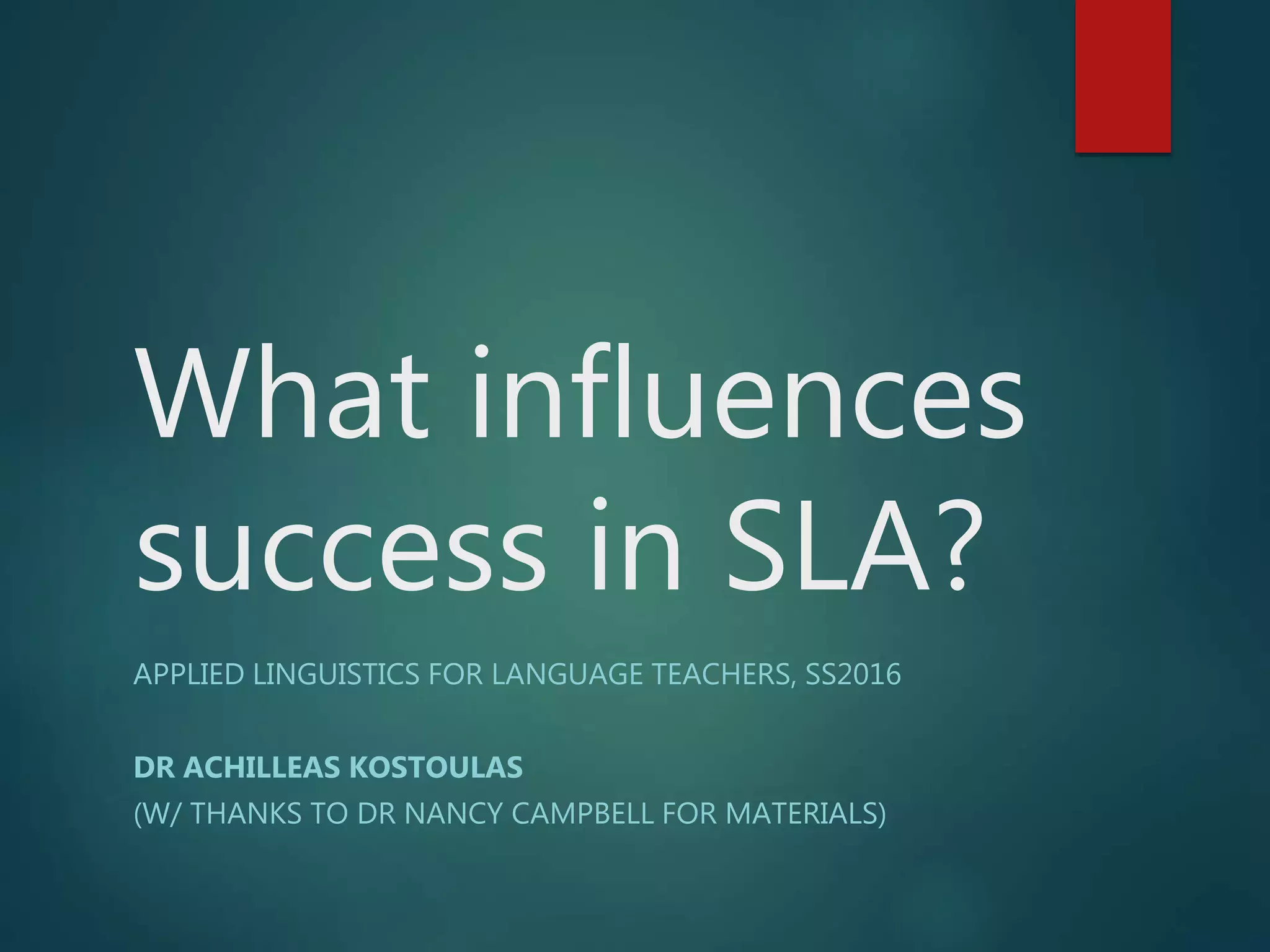 Applied linguistics lecture7 | PPT