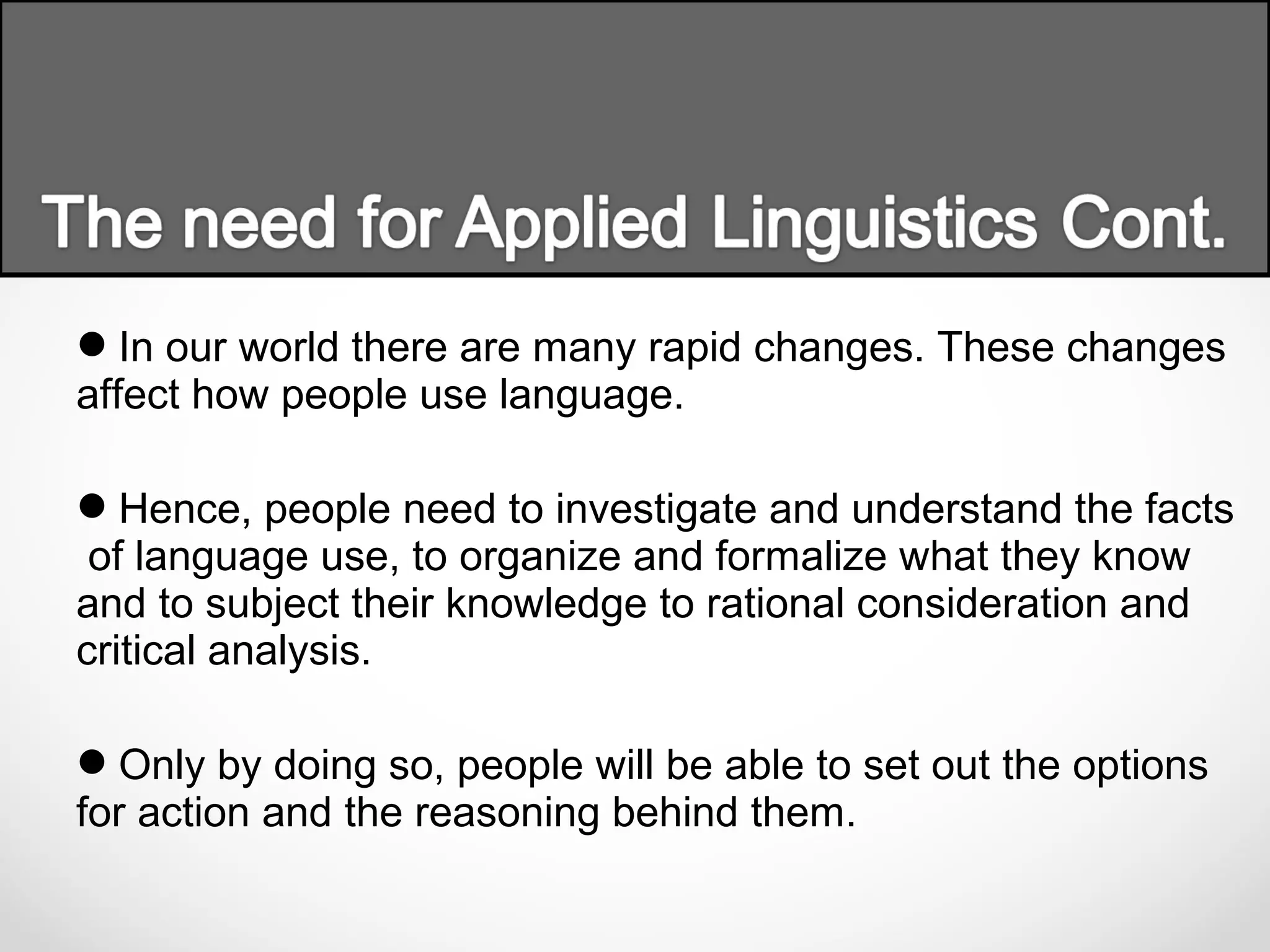 Applied linguistics presentation | PPT