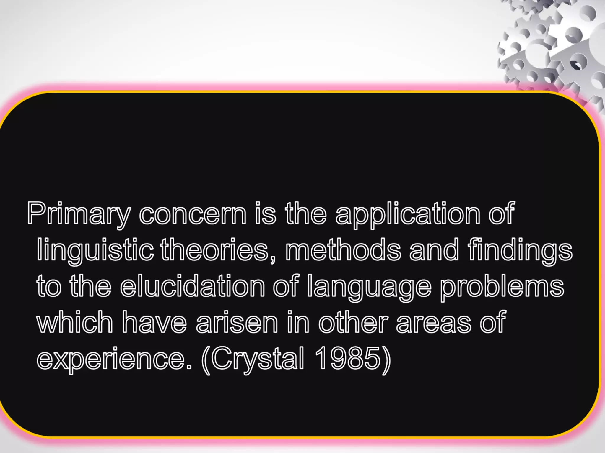 Applied linguistics presentation | PPT