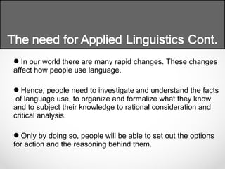 Applied linguistics presentation | PPT