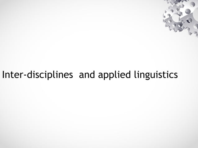 Applied linguistics presentation | PPT | Education