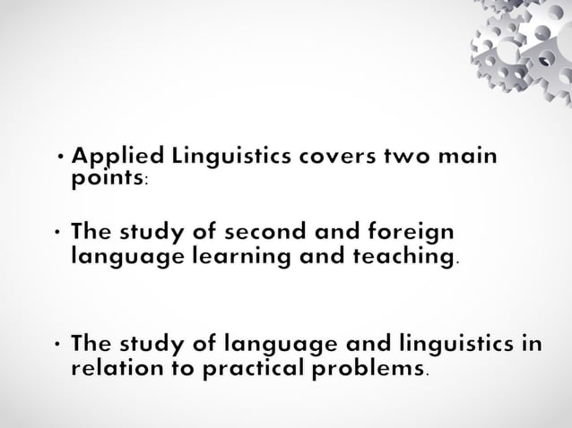 Applied linguistics presentation | PPT | Education