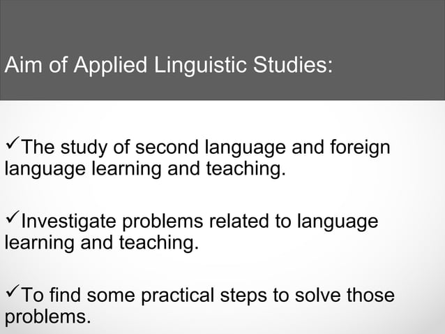 Applied linguistics presentation | PPT | Education