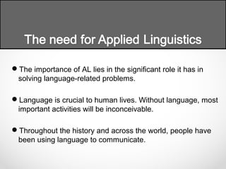 Applied linguistics presentation | PPT