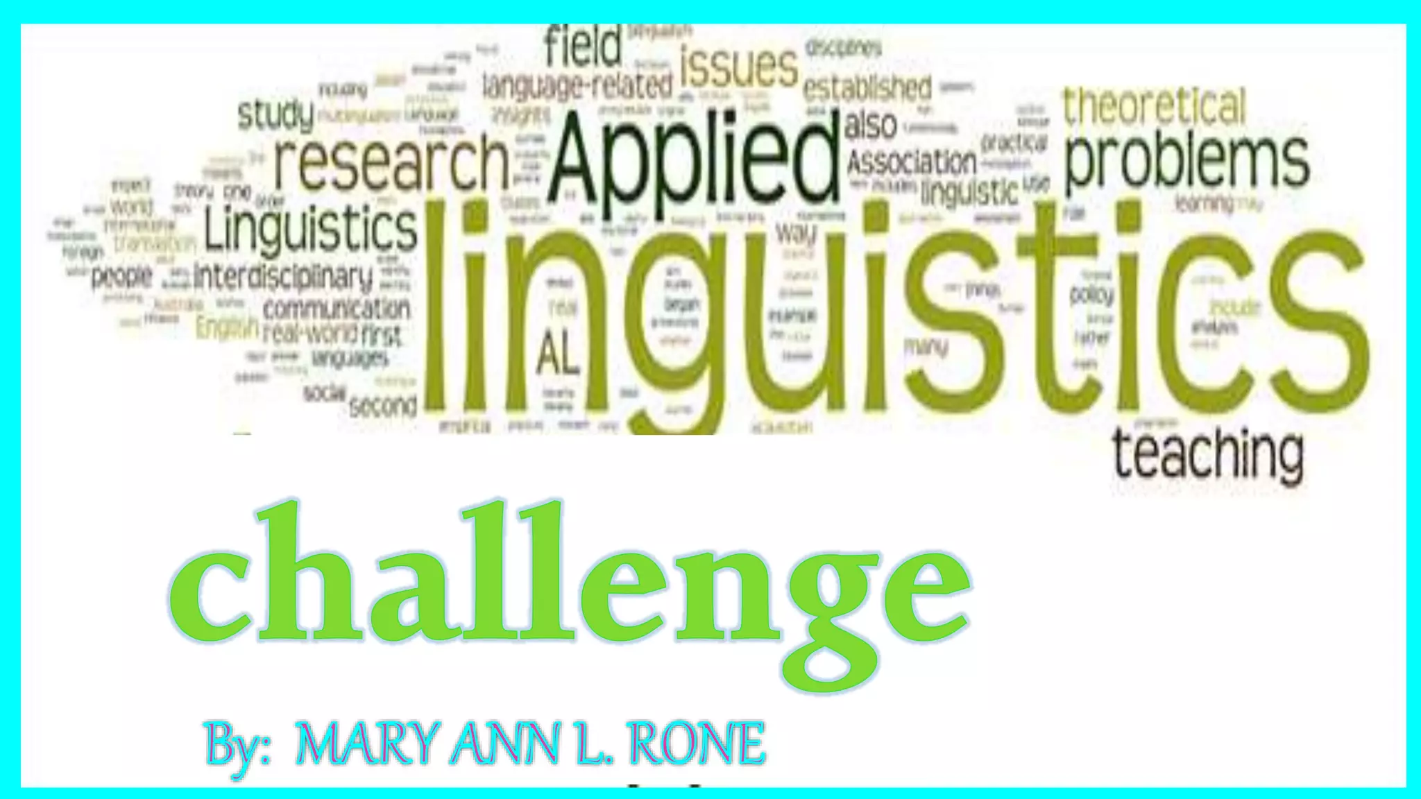 Applied Linguistics Challenge | PPT