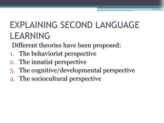 Applied linguistics revision of theories | PPT