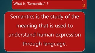 Word Meaning (Semantics, Semantic Features and Prototype) | PPTX
