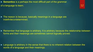 Word Meaning (Semantics, Semantic Features and Prototype) | PPTX