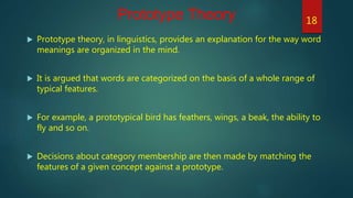 Word Meaning (Semantics, Semantic Features and Prototype) | PPTX