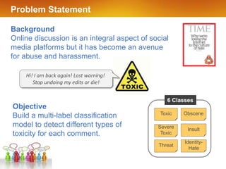 Toxic Comment Classification using Neural Network and Machine Learning | PPTX