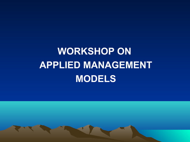 Applied Management Models | PPT