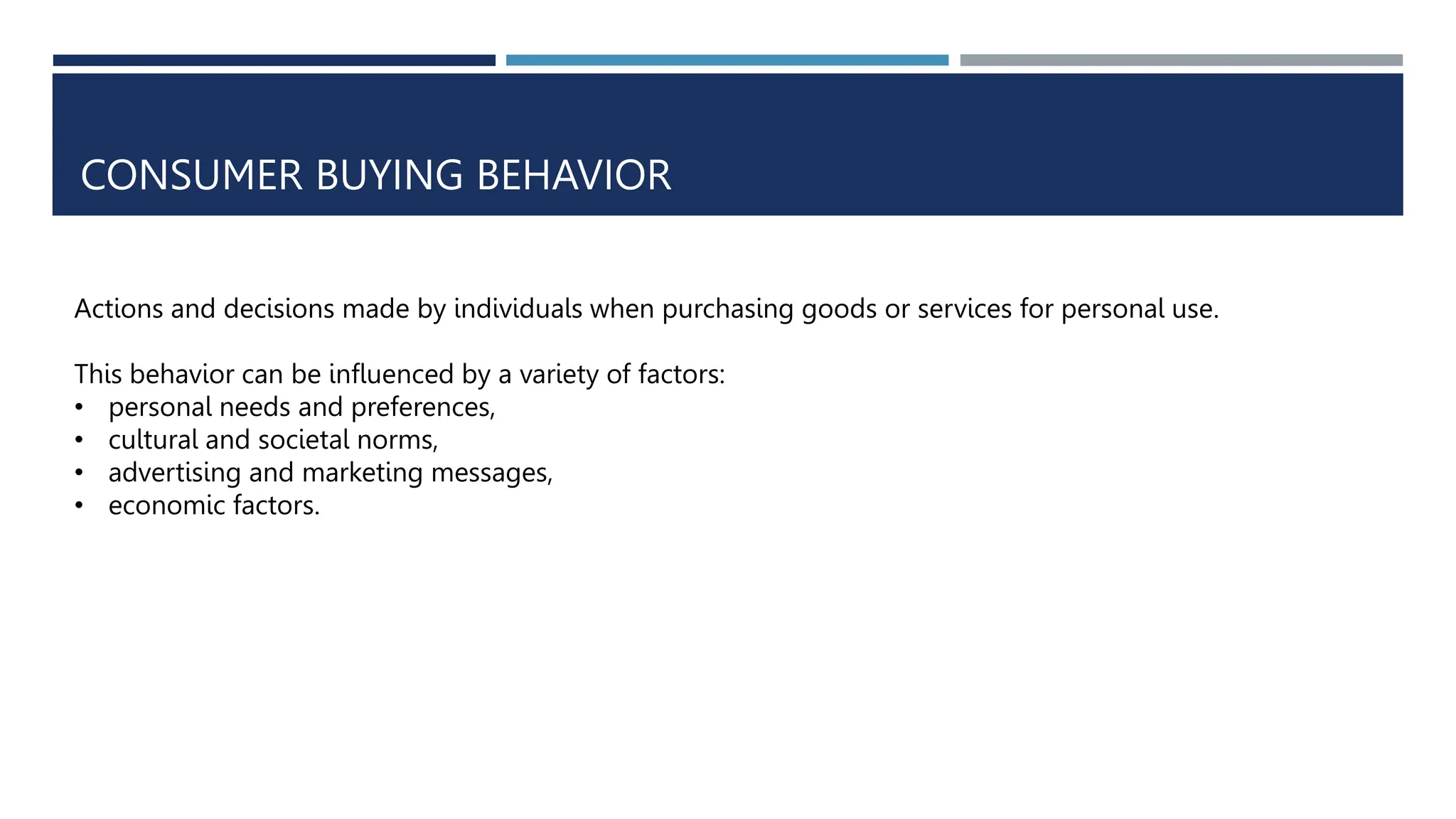 CONSUMER BUYING BEHAVIOUR - INTRODUCTION TO MARKETING | PPTX