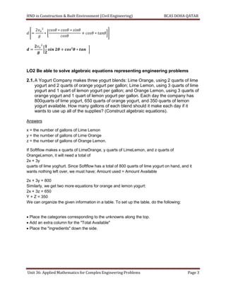 Applied mathematics for complex engineering | PDF