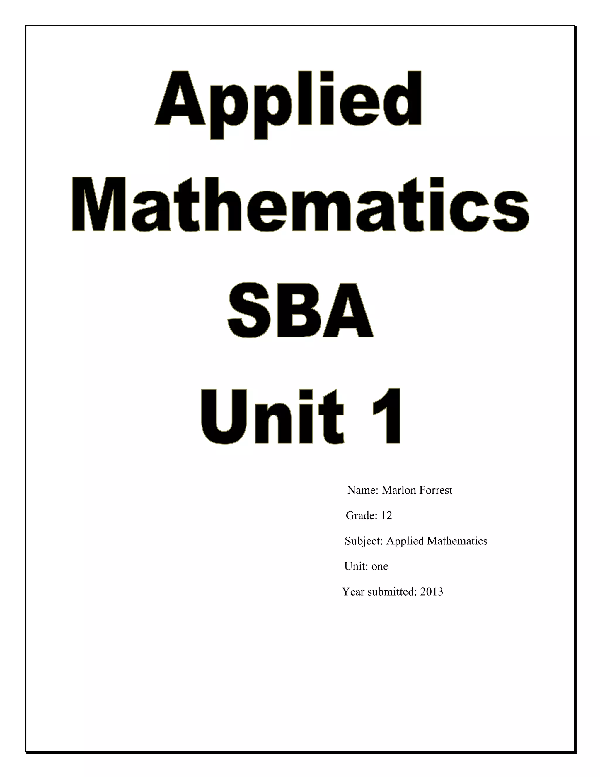 Applied math sba | DOCX