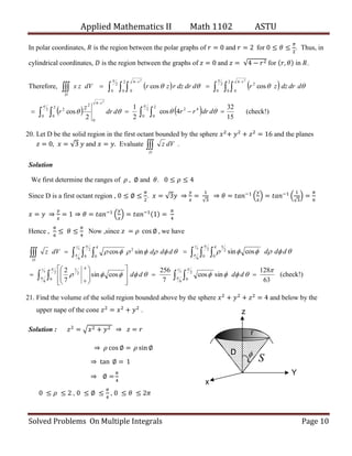 Applied Maths II ASTU (1).pdf calculus 2 | PDF