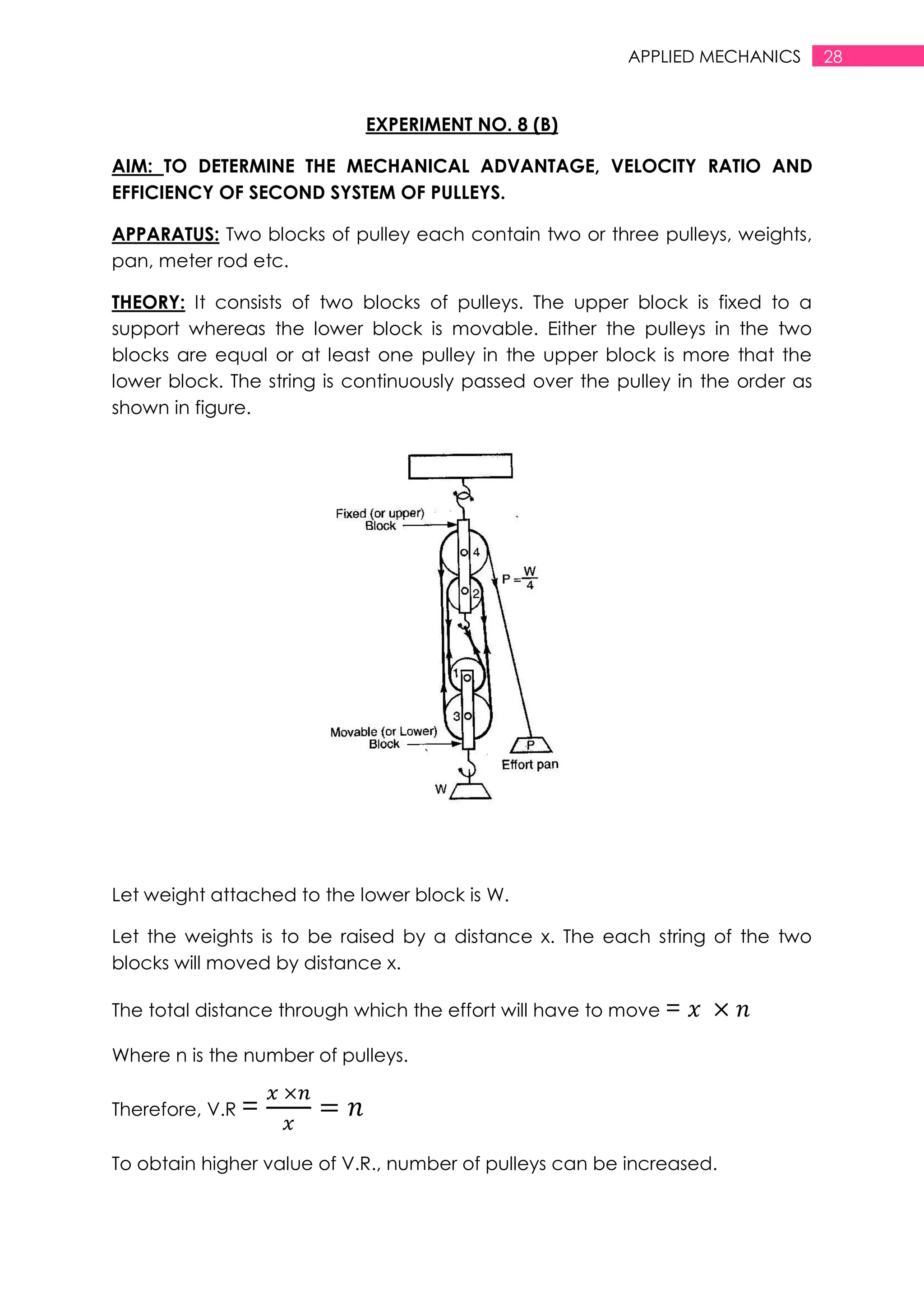 Applied mechanics lab manual | PDF