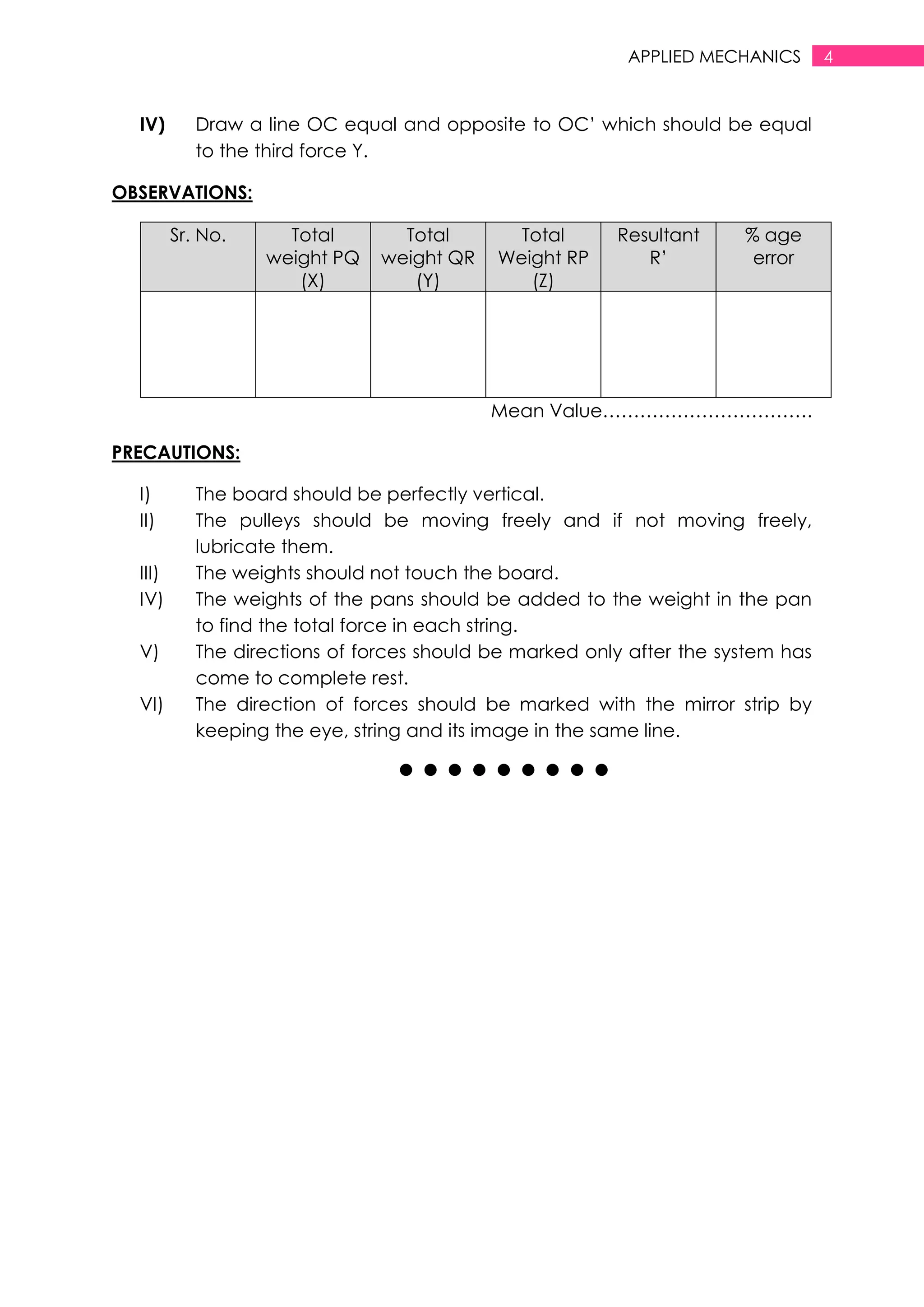Applied mechanics lab manual | PDF