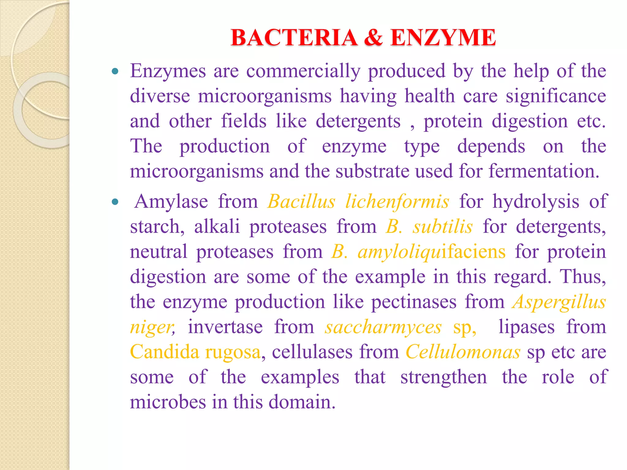 Microbes in Agriculture and health with special reference to bacteria ...