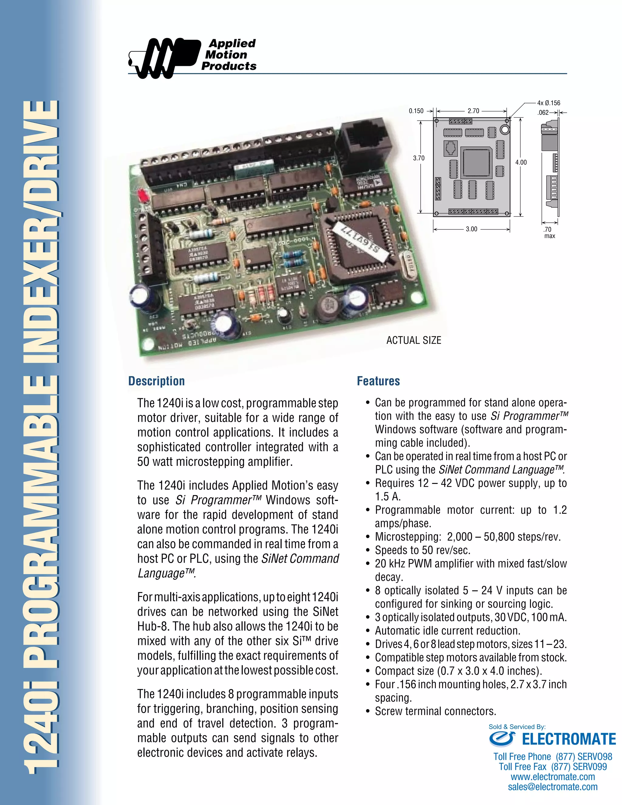Applied motion products 1240i datasheet | PDF | Free Download