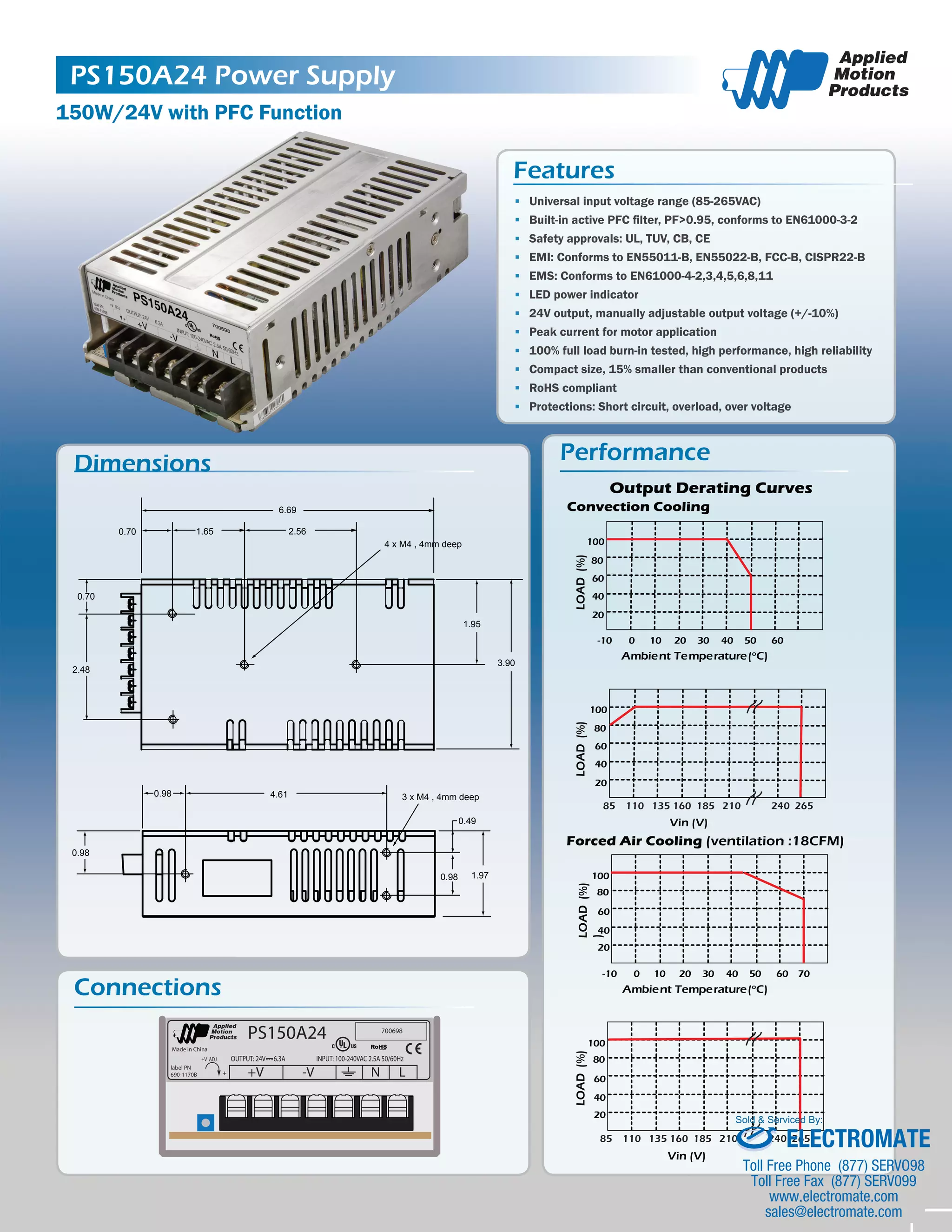 Applied motion products ps150 a24 datasheet | PDF