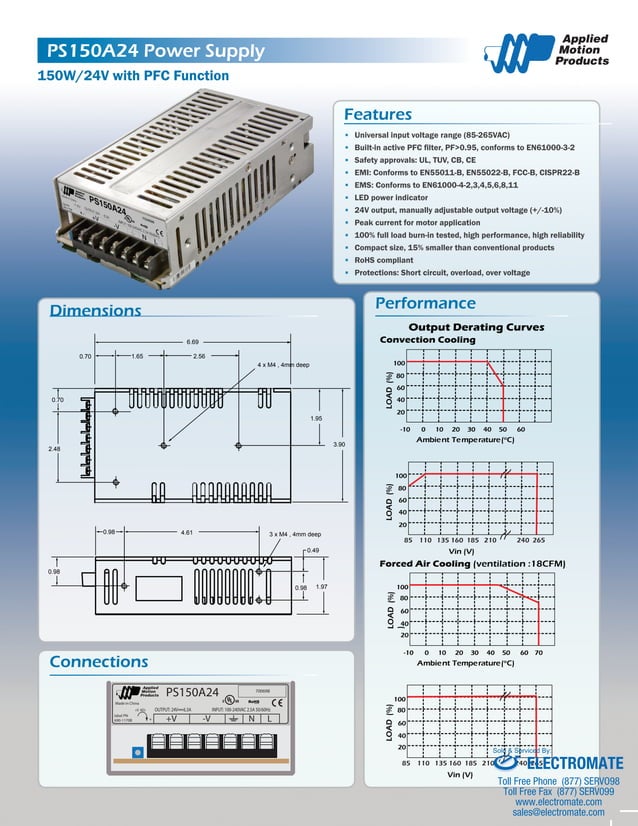 Applied motion products ps150 a24 datasheet | PDF