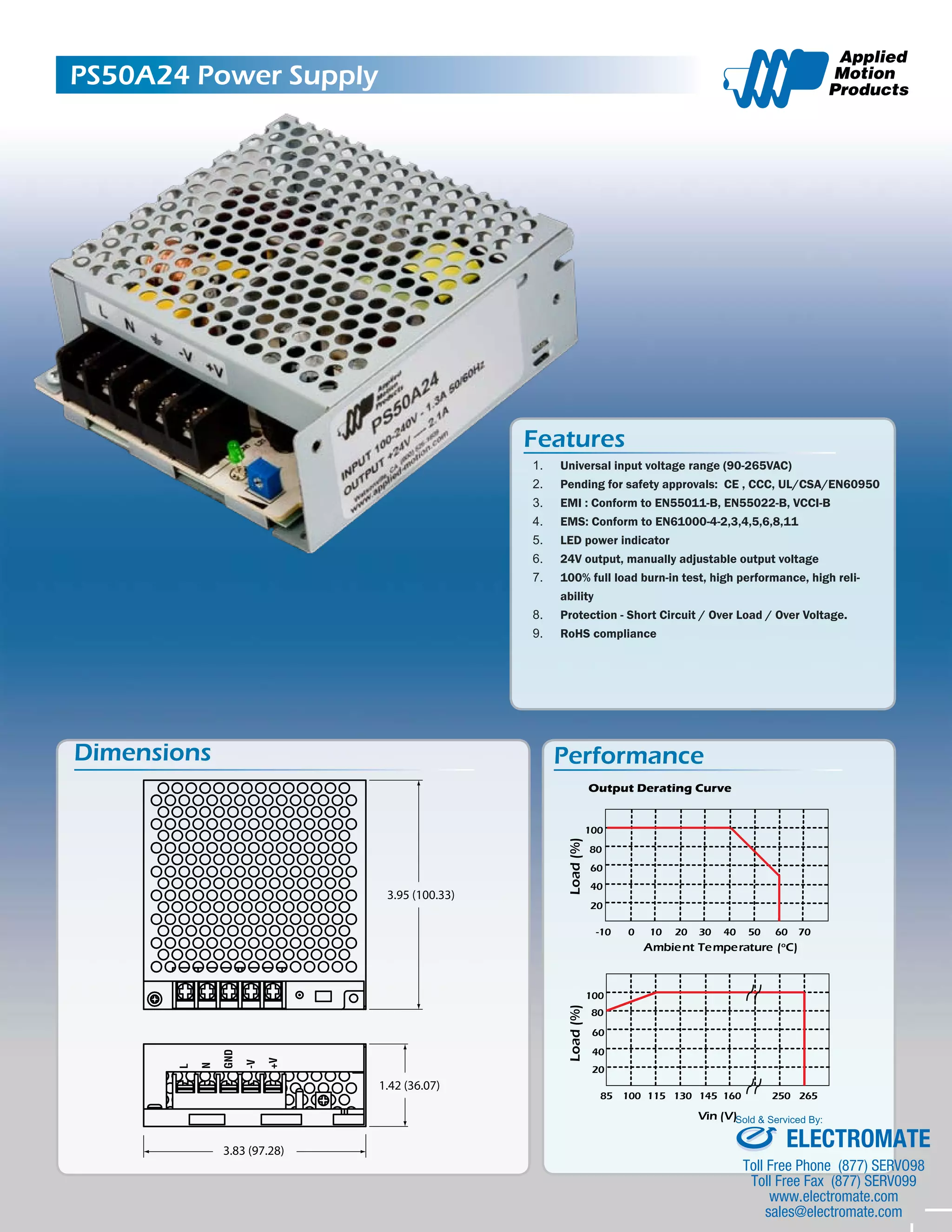 Applied motion products ps50 a24 datasheet | PDF