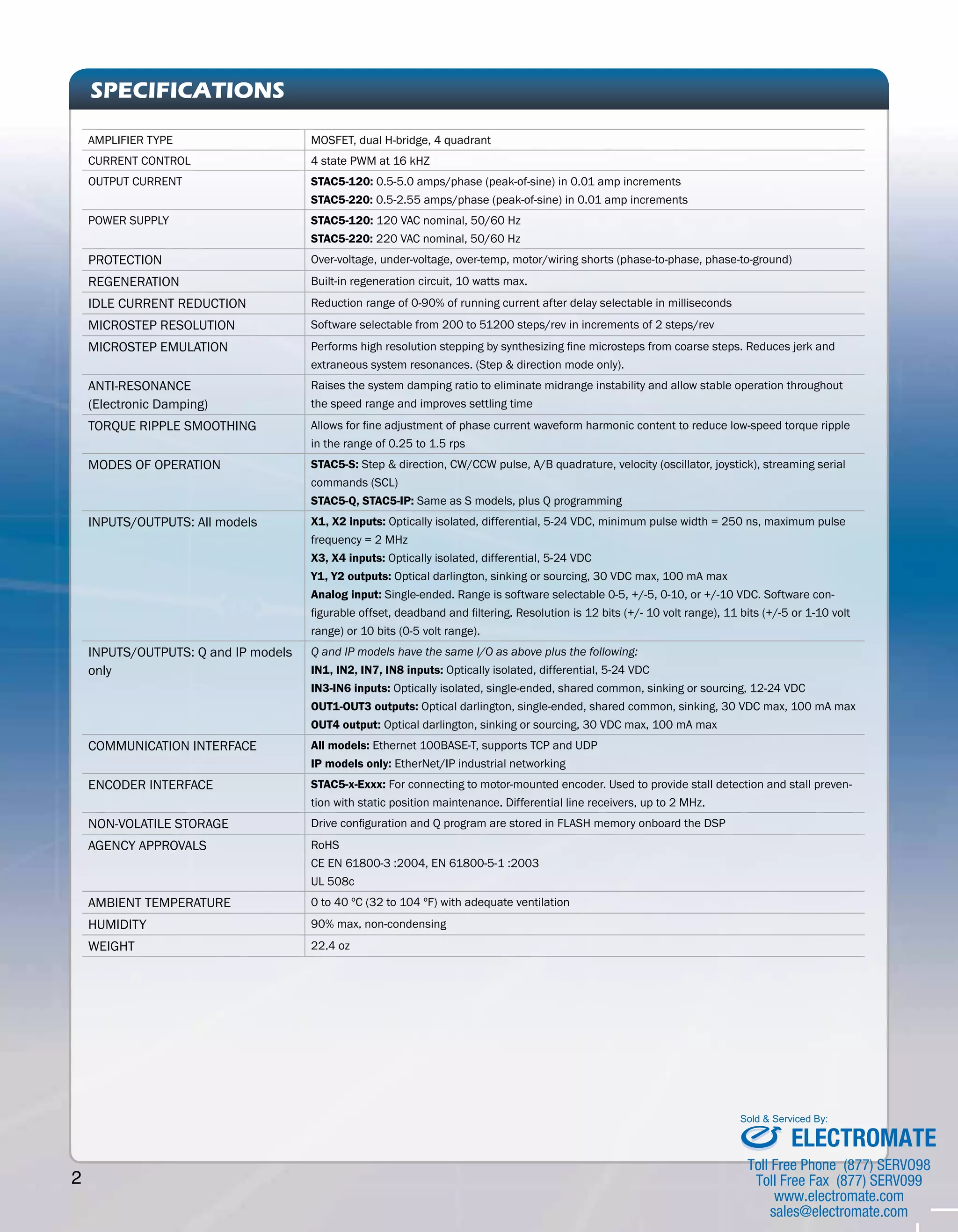 Applied motion products stac5 datasheet | PDF