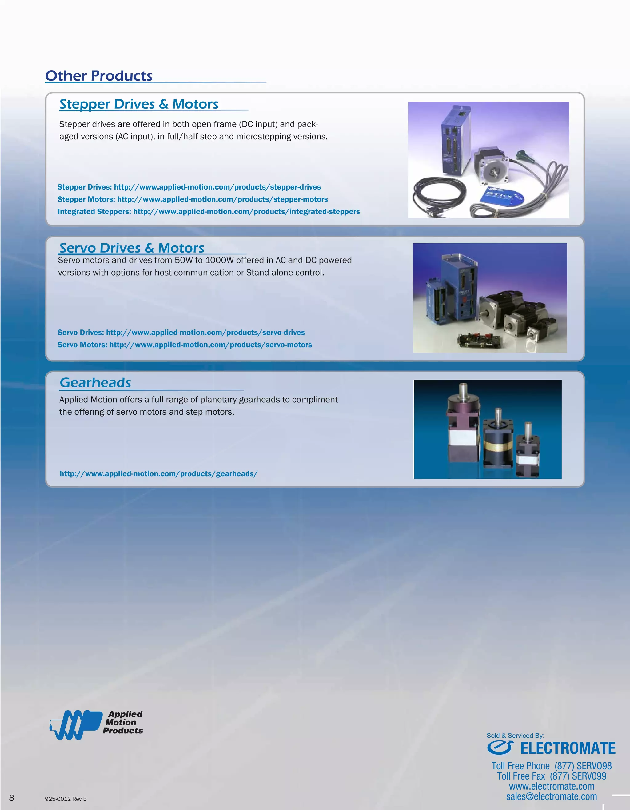 Applied motion products stac6 datasheet | PDF