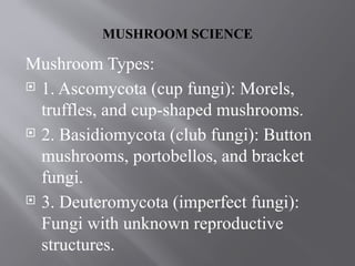 Applied mushroom biology-definition,characteristics, mushroom ...