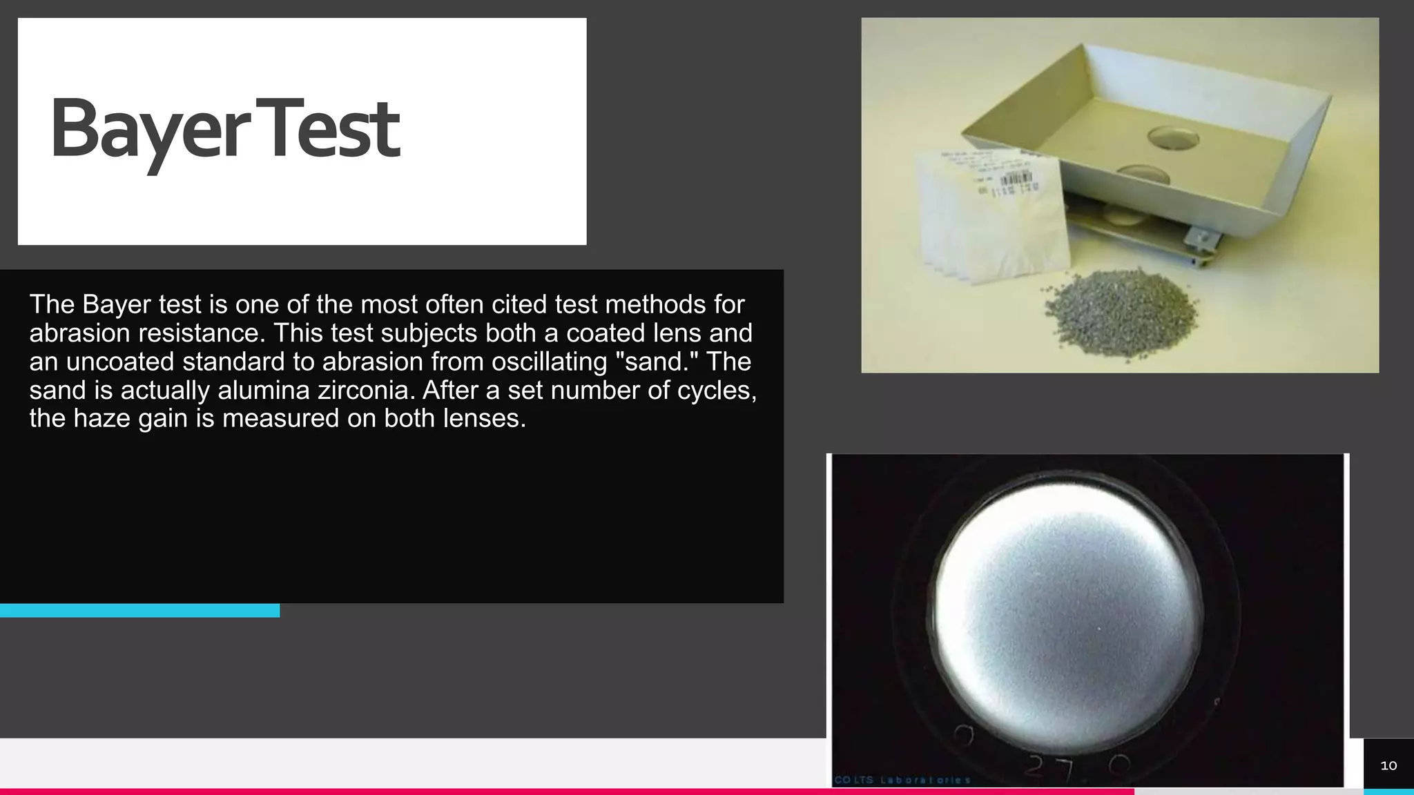 Lens Abrasion and Scratch Resistance Tests. | PPTX