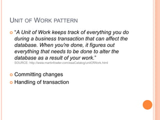 Applied patterns in the project | PPT