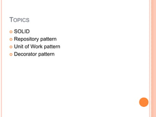 Applied patterns in the project | PPT