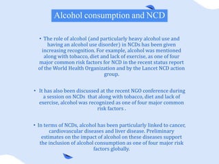 alcohol consumption and NCDs | PPTX