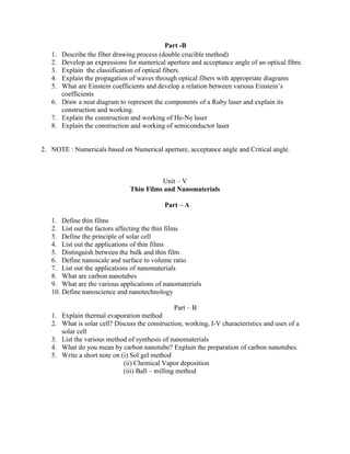 Applied Physics Question Bank for mcet autonomous | PDF