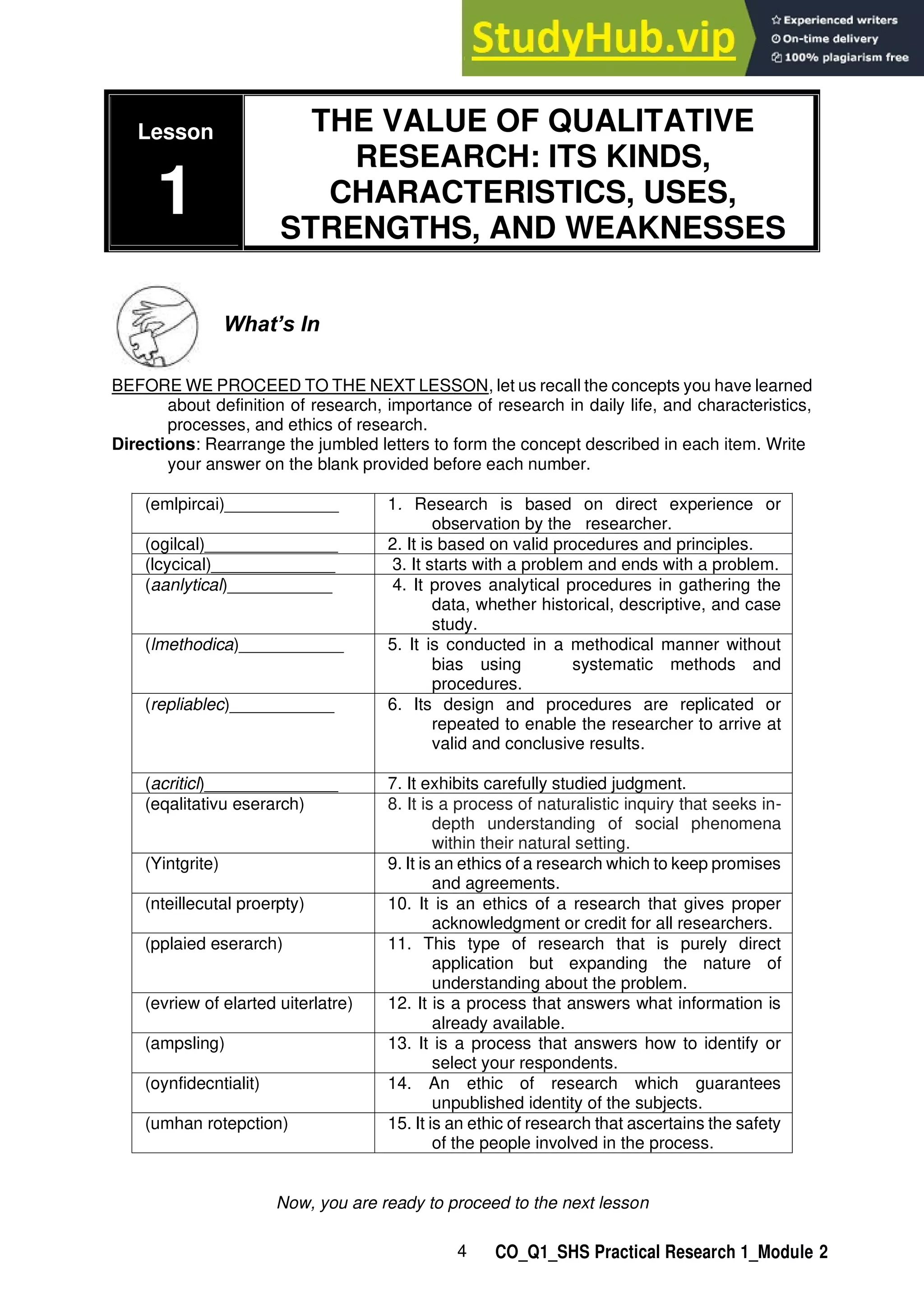 APPLIED PRACTICAL RESEARCH 1 Q1 Mod2 V2 | PDF