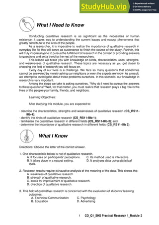 APPLIED PRACTICAL RESEARCH 1 Q1 Mod2 V2 | PDF
