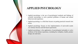 Applied psychology slide | PPTX