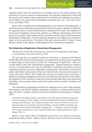 Applied Research In Accounting A Commentary | PDF