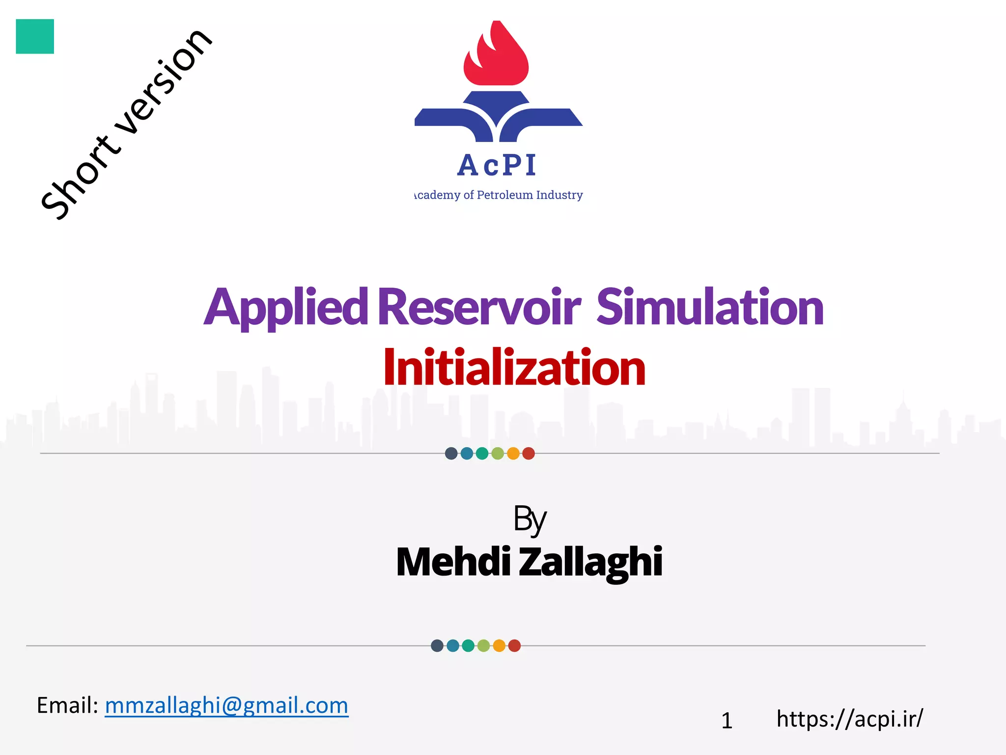 Applied Reservoir Simulation - Initialization.pdf