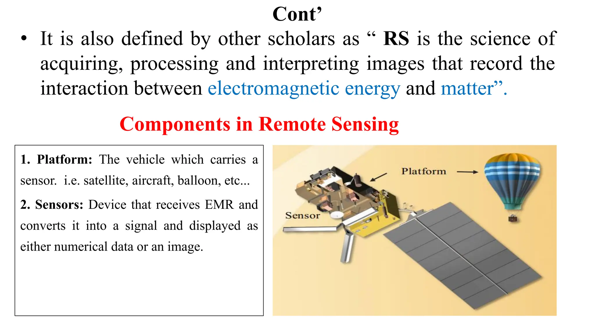 Fundamentals of Remote Sensing Applied Remote Sensing Basics Introduction to RS Remote Sensing ...