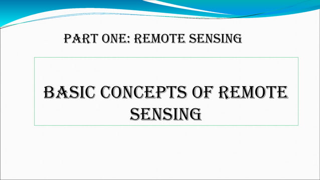 Fundamentals of Remote Sensing Applied Remote Sensing Basics ...