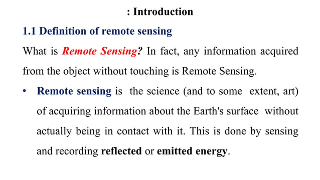 Fundamentals of Remote Sensing Applied Remote Sensing Basics ...