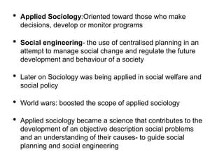 Applied sociology | PPTX