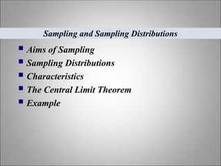 (Applied Statistics) Sampling and Sampling Distributions | PPT