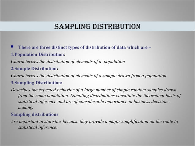 (Applied Statistics) Sampling and Sampling Distributions | PPT