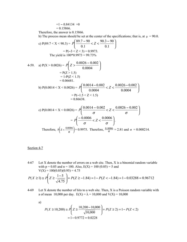 Applied statistics and probability for engineers solution montgomery && runger | PDF