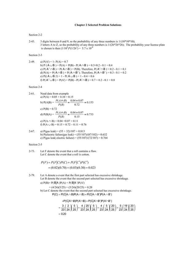 Applied statistics and probability for engineers solution montgomery && runger | PDF