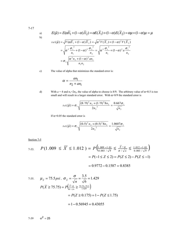Applied statistics and probability for engineers solution montgomery && runger | PDF