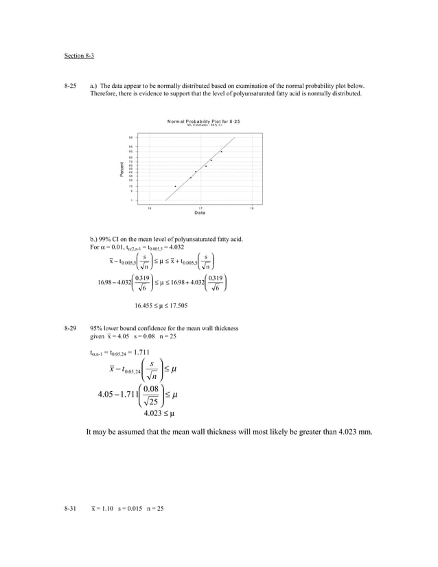 Applied statistics and probability for engineers solution montgomery && runger | PDF