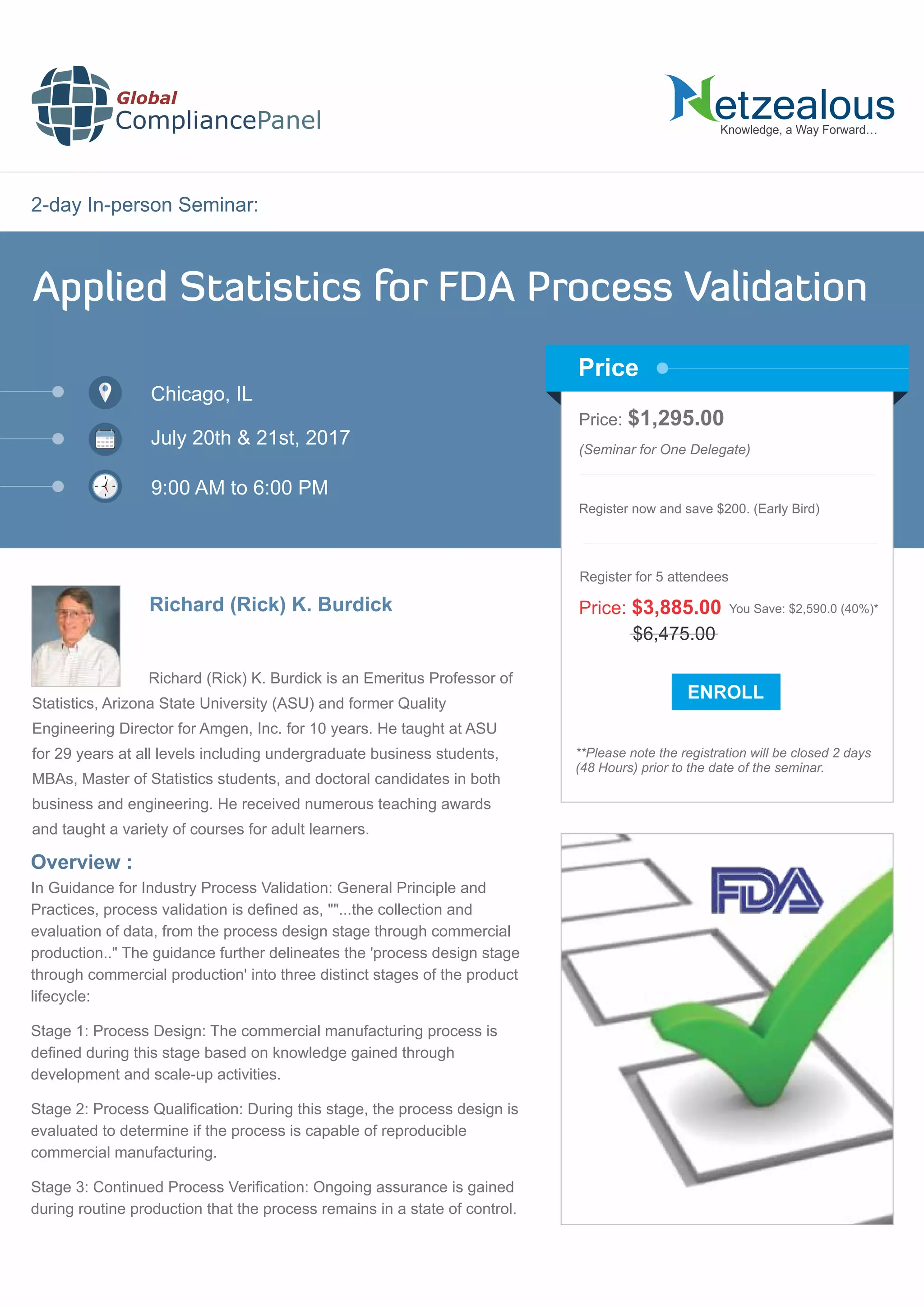 Applied statistics for fda process validation | PDF